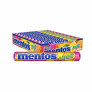 Mentos Candy, Mint Chewy Candy Roll, Fruit, Non Melting, Holiday, Party, Concessions, Office, 14 Pieces (Bulk Pack of 15) - Packaging May Vary