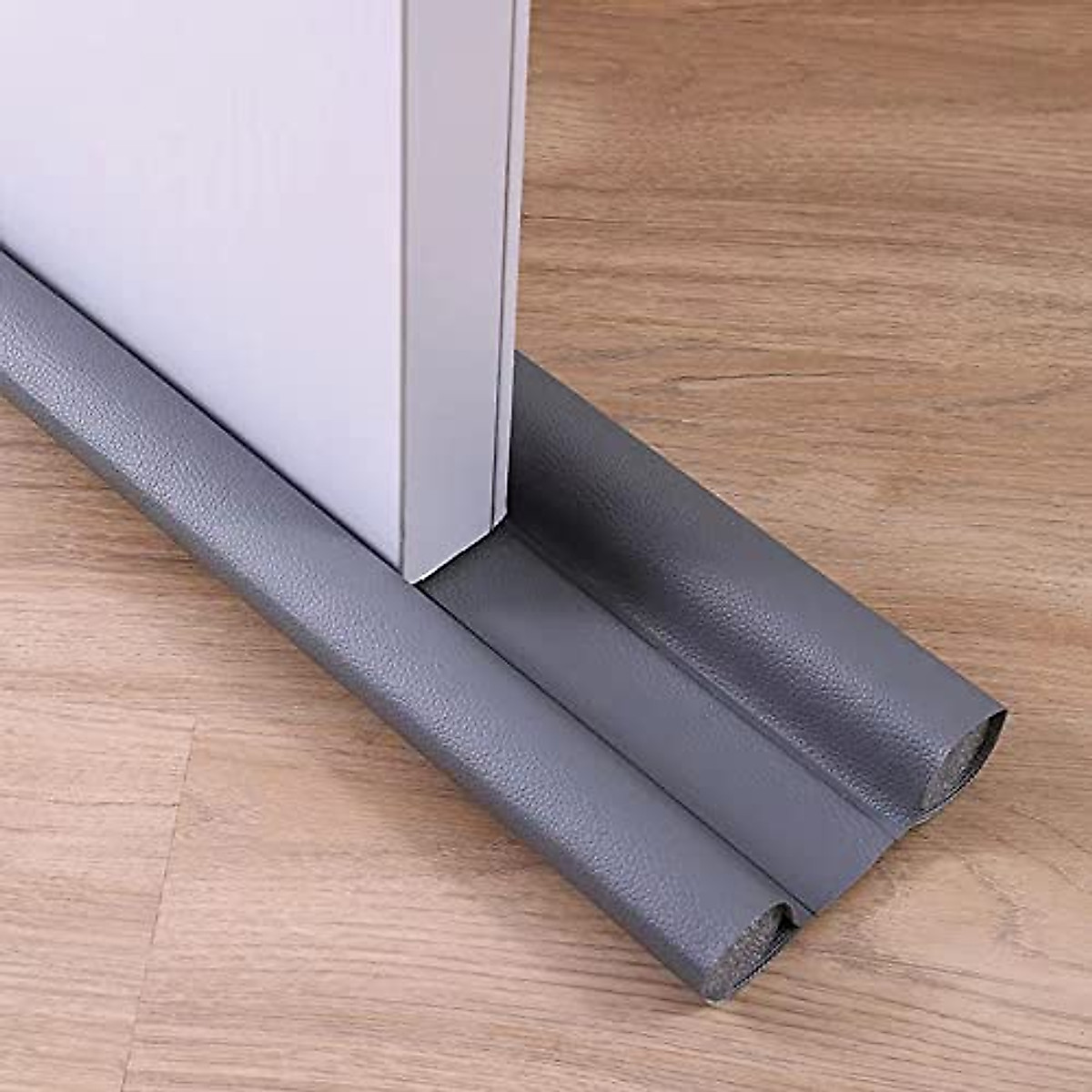Door Draft Stopper Weather Stripping Noise Blocker - Under Door Draft Noise Blocker Gap Stoppers Entry Door Draft Guard for Bottom of Doors Adjustable (Gray)