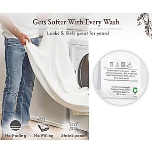 California Design Den 100% Organic Cotton Fitted Sheet Queen Size Only, Percale Queen Deep Pocket Fitted Sheet, GOTS Certified, Lightweight, Snug-Fit, Crisp, 1 Pc White Fitted Sheet