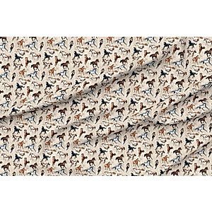 Spoonflower Fabric - Paint Horses Tan Brown Animals Horse Printed on Petal Signature Cotton Fabric by The Yard - Sewing Quilting Apparel Crafts Decor