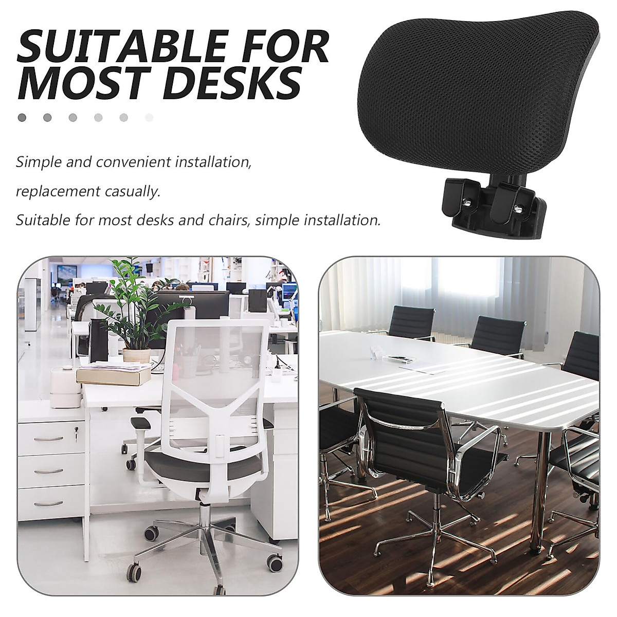 USHOBE Gaming Chair Headrest Attachment Universal Office Chair Headrest Attachment Mesh Computer Chair Head Support Cushion Height Adjustable Head Neck Pillow for Leisure Seat Recliners