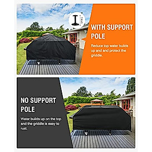 Homenote 36 inch Griddle Cover for Blackstone with Hood and Stand, Heavy Duty Grill Cover Waterproof Windproof Weather Resistant with Support Pole for Outdoor Grilling Camping Gas Grill Griddle 