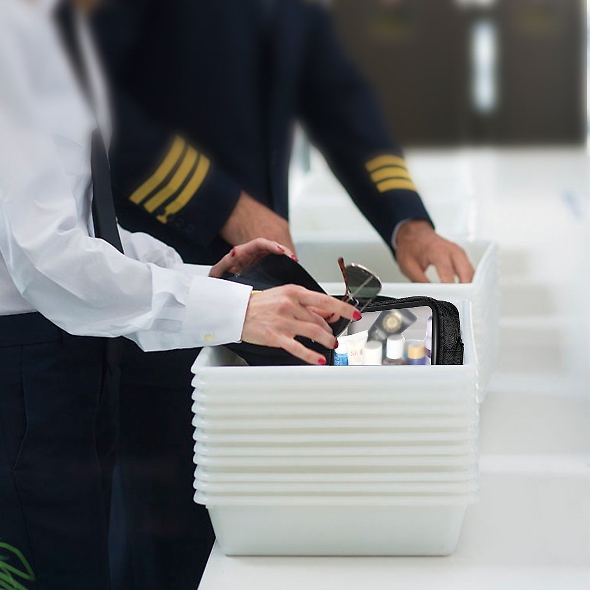 ProCase TSA Approved Travel Toiletry Bag Pouch, Matte Clear Travel Organizer Airport Carry-On Checkpoint Airline Compliant Storage Bag for Toiletries Liquids Creams and Cosmetics -Black