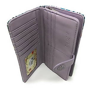 Shag Wear Sea Turtle Large Animal Wallet for Women and Teen Girls Vegan Faux Leather 7" Light Purple