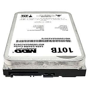 MaxDigitalData (MD10000GSA25672) 10TB 7200RPM SATA 6Gb/s 256MB Cache 3.5inch Internal Desktop Hard Drive - 3 Years Warranty (Renewed)