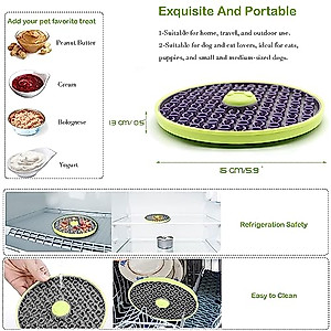 Lick Mat for Dogs, Crate Toys for Dogs/Dog Crate Lick Pads for Peanut Butter/Yogurt/Bolognese, Dog Lick Mat with Suction Cups, Dog Slow Feeder Cage Training Tools for Boredom and Anxiety Relief