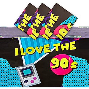Purple Plastic Tablecloth for 90’s Birthday Party (54 x 108 in, 3 Pack)