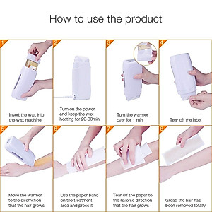 Wax Warmer for Hair Removal Double Depilatory Roll On Wax Heater Electric Home Waxing Machine for Women Men AC110V 40W (Blue)