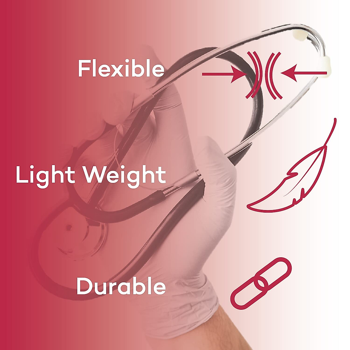 Dealmed General Exam Stethoscope – Professional Economy Dual-Head Medical Stethoscope with Lightweight Chestpiece, Flexible 32” Tubing & Comfort Eartips (Pink)