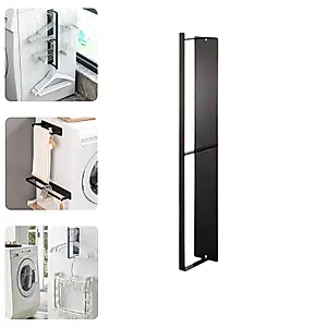 Magnetic Laundry Hanger Rack,Hanger Storage,Magnetic Drying Rack Laundry,Magnetic Hanger Holder for Laundry Room,Magnetic Laundry Hook (Small Black)
