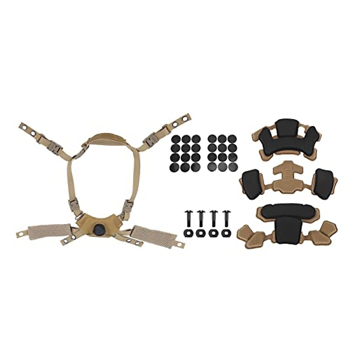 BROLEO Helmet Chinstrap Dial Hanging System, Easy to Install Exquisite Workmanship Portable Waist Helmet Padding Kit for MICH for Wendy (Mud Spongeand Suspension)
