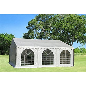 DELTA Canopies 20'x20' (FR) PVC Party Tent White,Commercial Fire Retardant Wedding Canopy,Outdoor Event Shelter,Residential Backyard Garden Gazebo,with Waterproof Top,Galvanized Steel Poles,Carry Bags