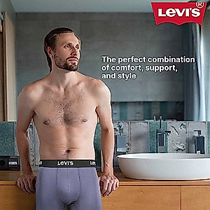 Levi's Mens Underwear 4 Pack Microfiber Boxer Briefs for Men Super Soft