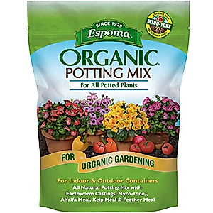 Espoma Organic Potting Soil Mix - All Natural Potting Mix For All Indoor & Outdoor Containers Including Herbs & Vegetables. For Organic Gardening, 4qt. bag. Pack of 1