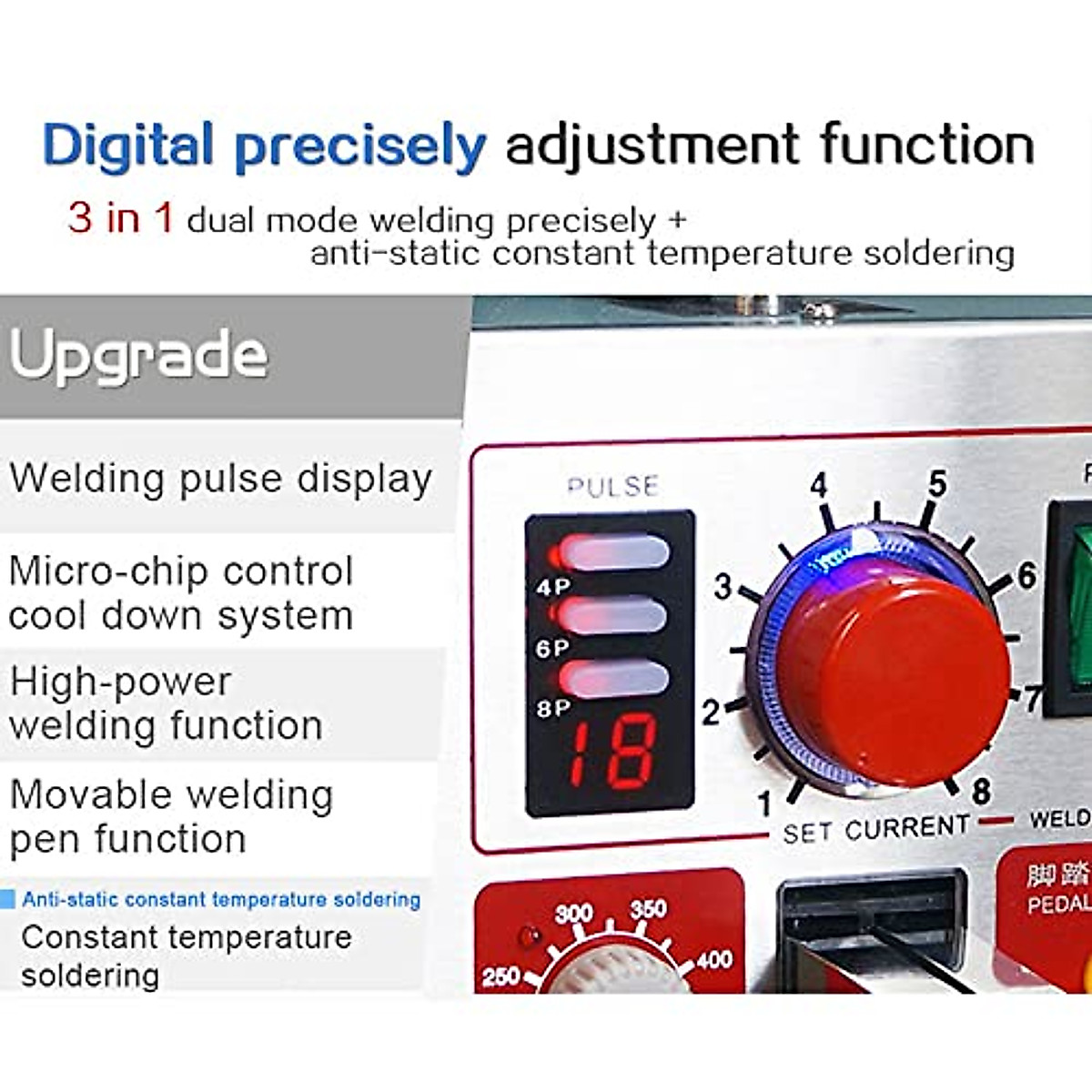 709AD+ Battery Spot Welder,Pulse Spot Welder,for Welding Lithium-ion Battery Pack, Equipped with Cooling System and Intelligent Welding Function,110V-220V