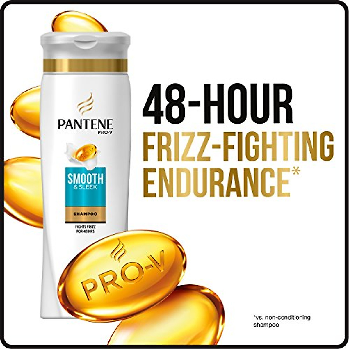 Pantene Argan Oil Shampoo 25.4 OZ and Conditioner 24 OZ for Dry Hair, Smooth and Sleek, Bundle Pack (Packaging May Vary)