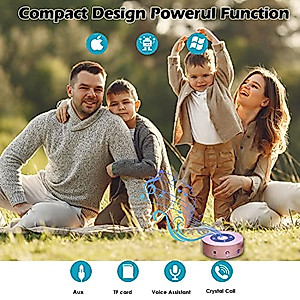 LED Touch Design Bluetooth Speaker,Portable Wireless Speakers with HD Sound / 12-Hour Playtime/Bluetooth 5.0 / Micro SD card Support speaker, for iPhone/ipad/Samsung/Tablet/Laptop/Echo dot (Rose Gold)