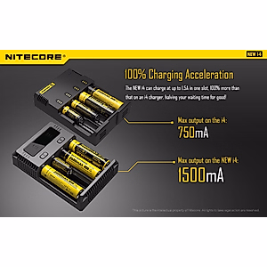 Nitecore New i4 2016 Intellicharger Smart Battery Charger for Li-ion IMR Ni-MH NiCd