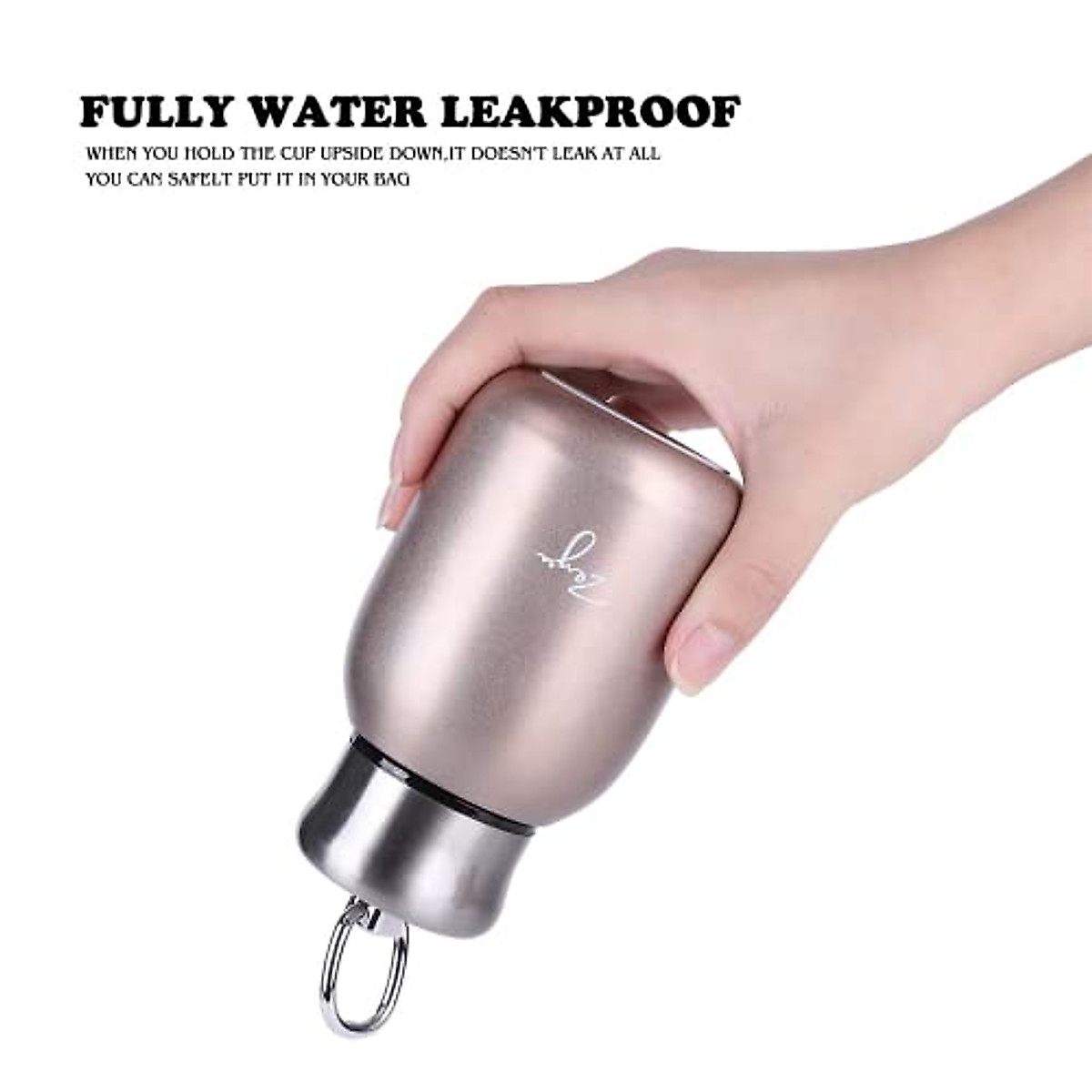 10.15oz/300ML Mini Thermal Mug Leak Proof Vacuum Flasks Travel Thermos Stainless Steel Drink Water Bottle Small Thermos Cups for Indoor and Outdoor (Rose Gold)