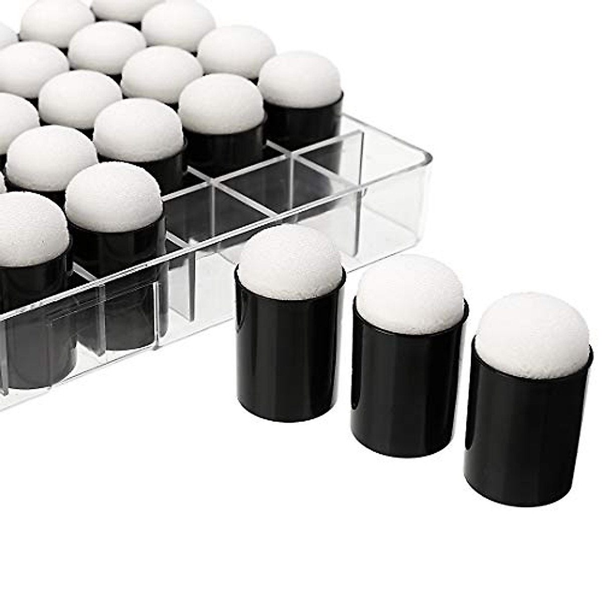 40 Pcs Finger Sponge Daubers with Storage Box for Painting Chalk Ink Card Making Drawing