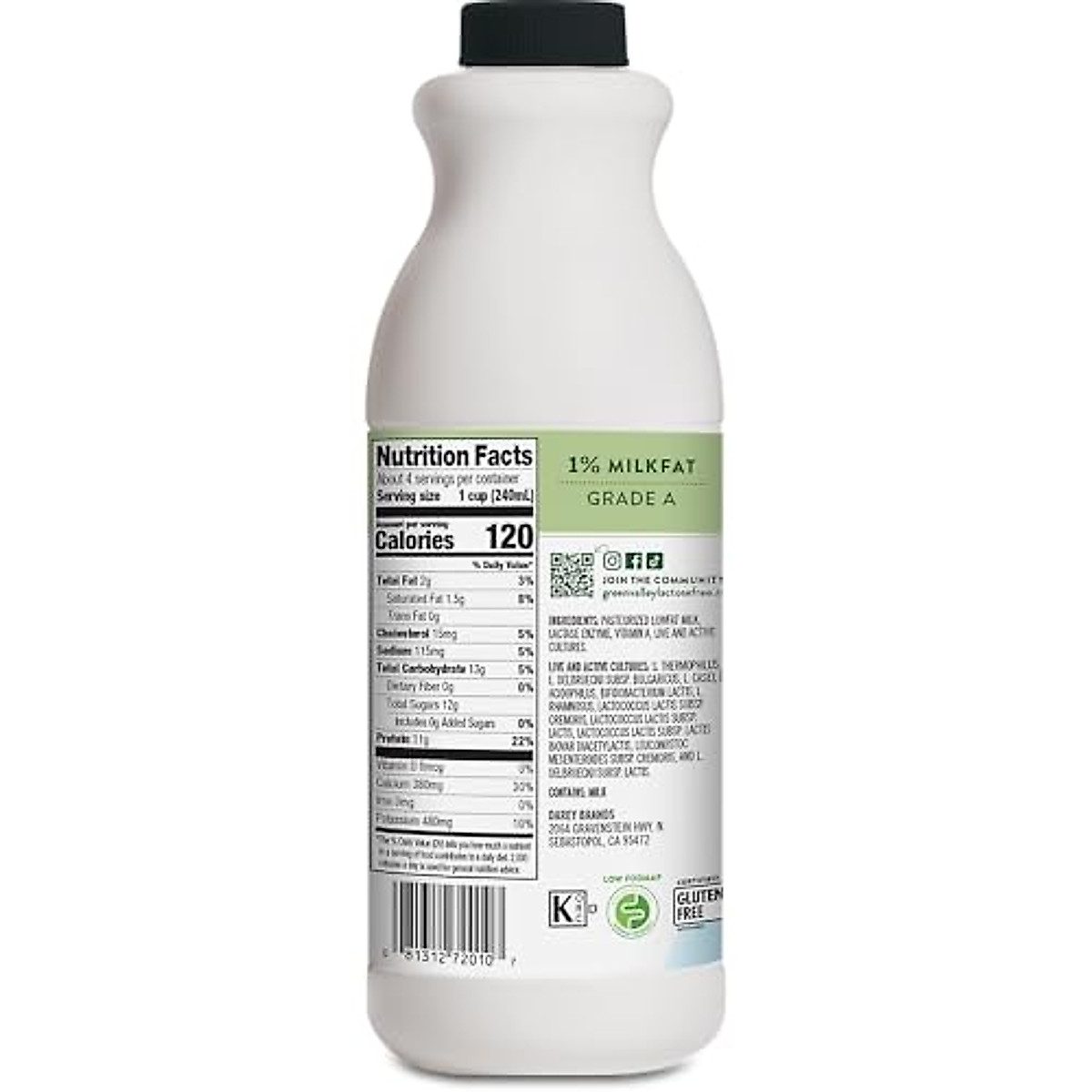 Green Valley Lactose Free Plain Lowfat Kefir/Drinkable Yogurt, 32 Ounce bottle