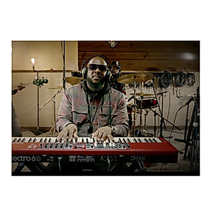 Nord Electro 6D 73 73-Note Semi-Weighted Waterfall Keybed Bundle with Adjustable Keyboard Stand, Adjustable Double X Bench, Sustain Pedal, and Closed-Back Headphones (5 Items)