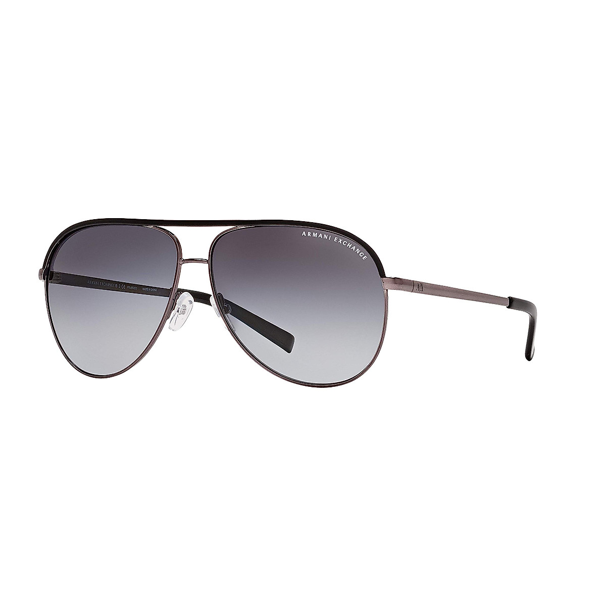 A|X ARMANI EXCHANGE AX2002 Aviator Sunglasses, Gunmetal/Grey Gradient Polarized, 61 mm