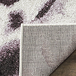 SAFAVIEH Adirondack Collection 3' x 5' Ivory / Purple ADR127L Floral Watercolor Non-Shedding Living Room Bedroom Accent Rug