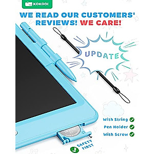 KOKODI LCD Writing Tablet, 10 Inch Colorful Toddler Doodle Board Drawing Tablet, Erasable Reusable Electronic Drawing Pads, Educational and Learning Toy for 3-6 Years Old Boy and Girls