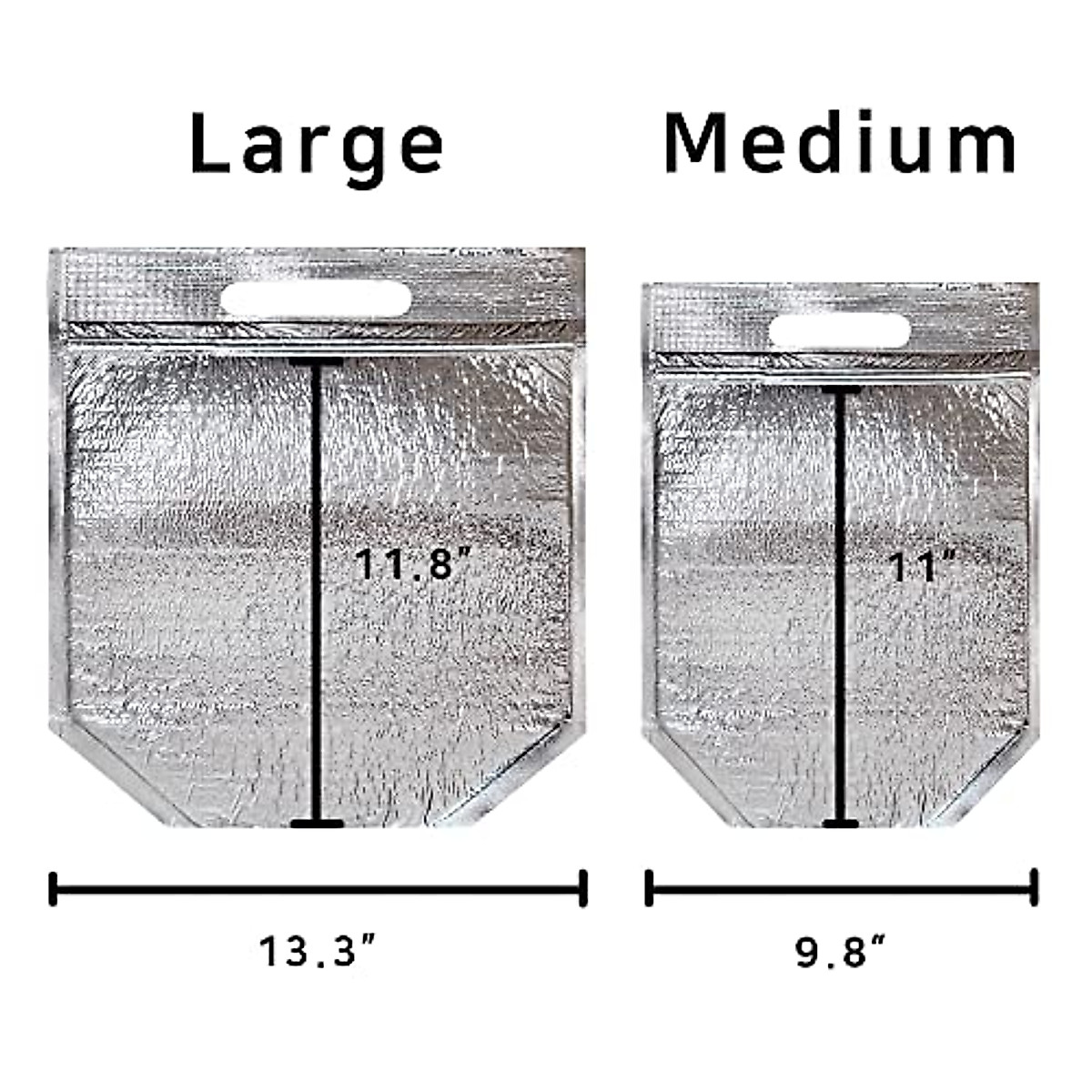 Insulated Lunch Bag with Zip Lock & Handle, Reusable Cool & Thermal Bags, Cooler Pouch, Hot & Cold, Ideal for Sandwich, Snack, Drink, Grocery, Camping (Medium_5 bags 9.8 x 11.0 inches + 5 Ice packs)