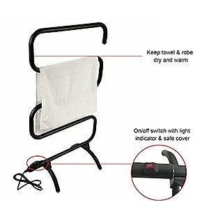 FCMLD Bathroom Towel Warmer Electric Towel Drying Rack Towels Heated Rack Standing Wall Mounted Bath Towel Hanger Dryer Shelf