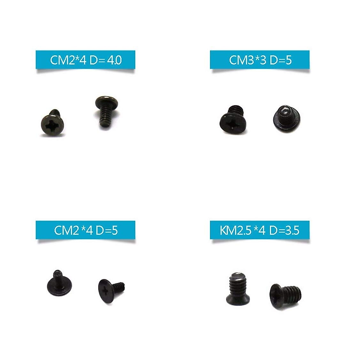 WAAZVXS 320Pcs/Set Laptop Computer Notebook Screws Kit Assemble Fastening Flat Head Black Repair Case for IBM Dell Lenovo Samsung