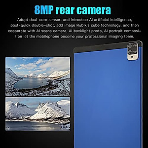 soobu 10 Inch Tablet, IPS Display Octa Core CPU Gaming Tablet 5000mAh Blue for Home (US Plug)