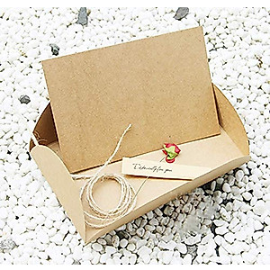 Handmade Flower Greeting Card Gift Card Holder with envelope Wish Card Message Slip Thank You Card DIY Vintage Kraft 2.79"x4.13" Pack of 10