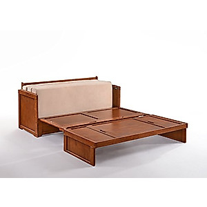 NIGHT & DAY Furniture Murphy Cube Cabinet Bed Pre-Assembled (Cherry, Queen)