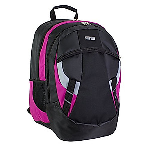 Eastsport Oversize Multifunctional Sports Backpack for Work, Travel, Outdoors - Black/Magento Pink