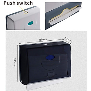 Black Paper Towel Dispenser Wall Mount, C Fold Paper Towel Dispenser, Multifold Trifold Paper Towel Dispenser Commercial and Home Use, Bathroom Tissue Holder,by Cq acrylic