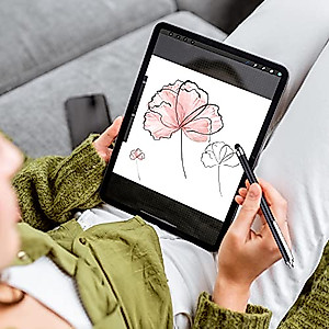 CCIVV 3 Pcs Stylus Pens for Touch Screens [0.24-inch Tip Series] + 12 Extra Replaceable Rubber Tips (Black/Silver/Dark Blue)