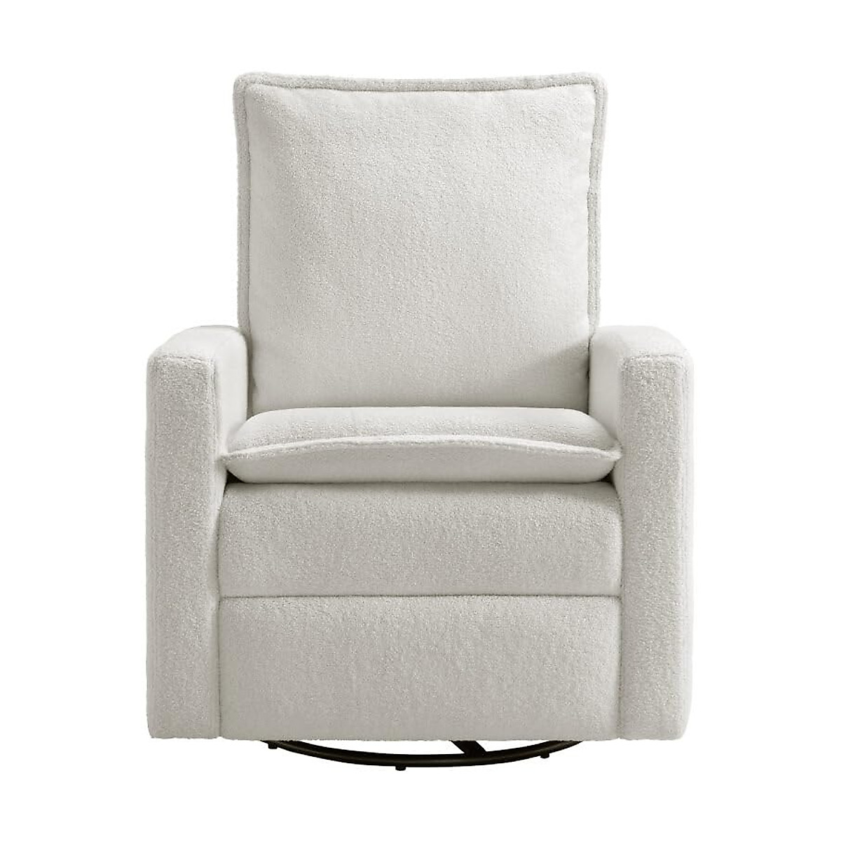 Oxford Baby Uptown Upholstered Swivel Glider and Recliner Nursery Chair, Boucle White