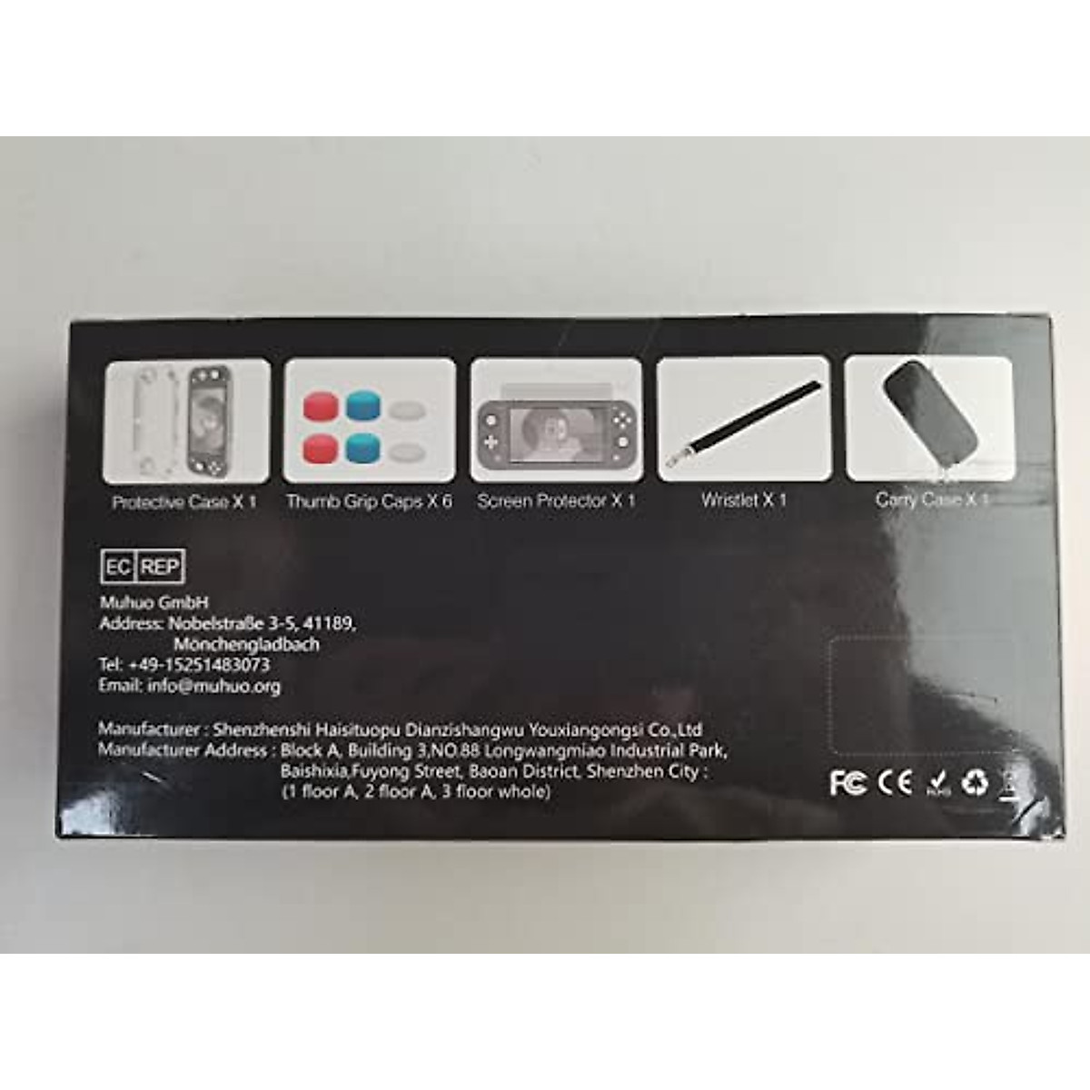 HEYSTOP Kompatybilna Torba do przenoszenia Nintendo Switch Lite, ochronne case NA wyświetlacz z z hartowanego szkła, karta do greed, 6 nakładek NA kciuk do zestawu akcesoriów Nintendo Switch Lite