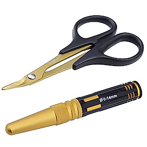 HobbyPark Body Reamer 0-14mm Hole Puncher w/Sleeve & Curved Scissors Set for RC Car Bodyshell Hobby Tools