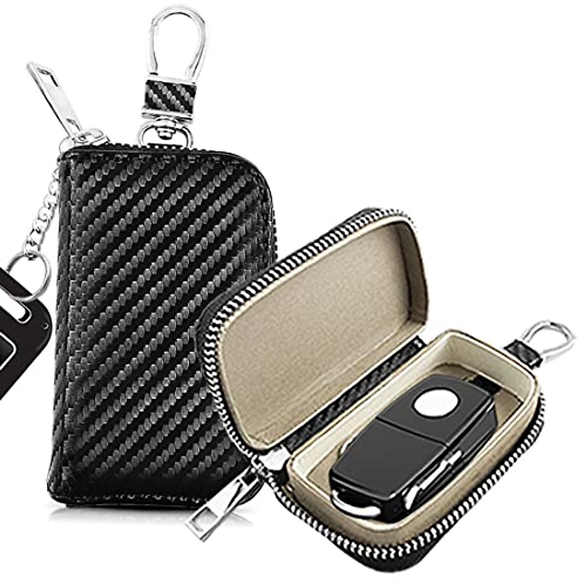 AtfArt 2 Pack Faraday Bags for Car Key Fob Protector Faraday Cage Signal Blocking RFID Key Fob Protector Car RFID Signal Shielding Bag for Car Keys Antitheft Products(2 Pcs)