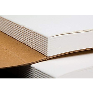 CooLeathor A5 Blank Notebook - 5.8 x 8.25 Inches Hard Kraft Cover Sketch Book with Elastic Closure, 80 Sheets / 160 Pages, Thick 100gsm Paper, Great for Sketching, Writing and Journal Refill