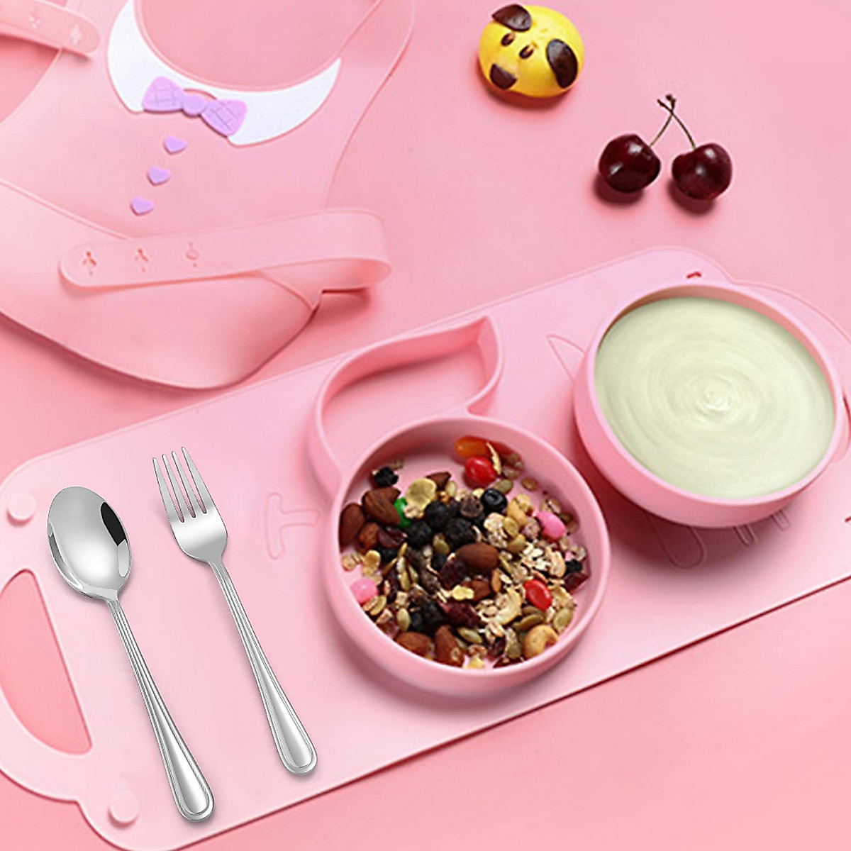 LIANYU 6-Piece Kids Silverware Set, 3 Kid Spoon, 3 Kid Fork, Stainless Steel Toddler Utensils Flatware Set, Child Cutlery Tableware Set, Mirror Finished, Dishwasher Safe