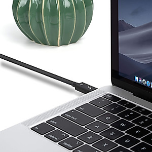 Plugable Thunderbolt 3 Cable 40Gbps Supports 100W (20V, 5A) Charging, 2.6ft / 80cm Thunderbolt-Certified USB C Compatible - Driverless