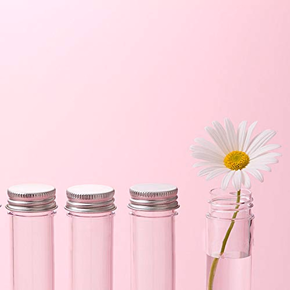 BTSD-home 25x140mm(40ml) Plastic Test Tubes with Screw Caps for Gumball Candy Storage, Bath Salt Vials, Hot Cocoa Containers, Bridal Shower, Baby Shower, Wedding, Kids Birthday Party Favors（30 Pack）