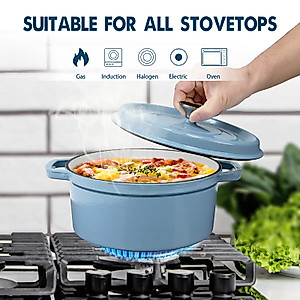 Dutch Oven Pink,Enameled Cast Iron Dutch Oven with Lid, 5.25 Quart Round Nonstick Enamel Cookware Crock Pot,Dutch Oven with Dual Handle and Cover Casserole Dish 9.45 Inch