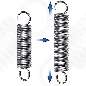 OIIKI 4PCS 3-7/8" Overall Length Recliner Springs with Hook, Recliner Tension Springs, Replacement Recliner Sofa Chair Mechanism Tension Spring, Long Neck Hook Style (Outer Dia 3/4)