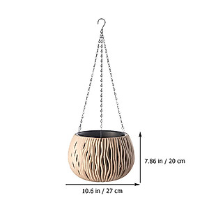 Happyyami Flowerpot Hanging Planter Natural Pot for Plants Garden planters and pots Plant Pot for Hanging Plant Wall Plant Holder Outdoor Hanging Basket Plant Hanger Ivy League Plastic vase