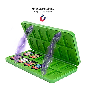 3D Dynamic Game Card Holder Compatible with Nintendo Switch Game Cards, 24 Slots Switch Game Case, Portable Game Storage Box for Travel and Home, Anti-Scratch, Shockproof